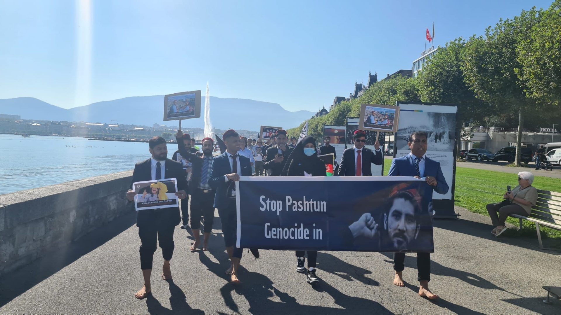 Geneva: PTM leads a barefoot march to the United Nations against ...